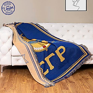 Bad Bananas BBGreek Sigma Gamma Rho Sorority Paraphernalia - Official SGRho Centennial Vendor - Woven Tapestry Throw Blanket - 51 x 63 Inches