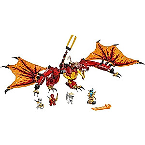 LEGO NINJAGO Legacy Fire Dragon Attack 71753 Ninja Playset Building Kit, Featuring a Flying Dragon Toy; New 2021 (563 Pieces)
