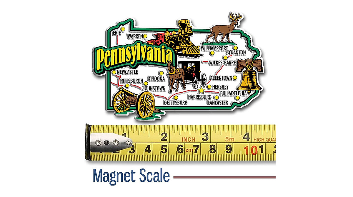Classic Pennsylvania Jumbo State Magnet - Made in USA