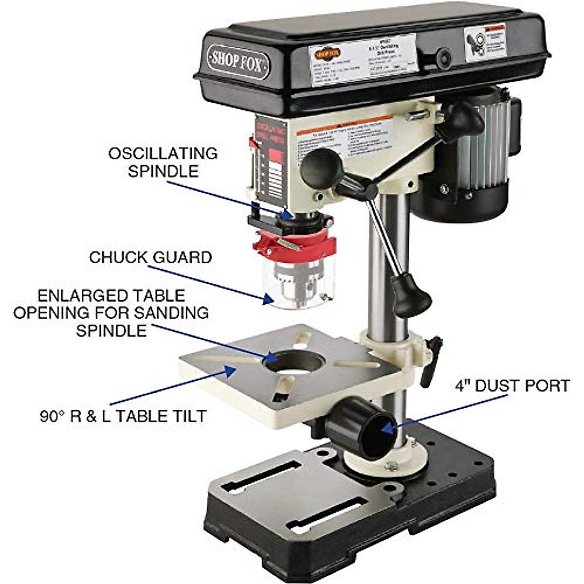 Shop Fox W1667 1/2 HP 8-1/2-Inch Bench-Top Oscillating Drill Press