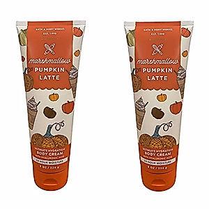 Bath and Body Works Marshmallow Pumpkin Latte 2 Pack Ultra Shea Body Cream 8 Oz. (Marshmallow Pumpkin Latte)