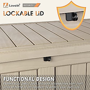 LovoIn Resin Deck Box for Patio Furniture Storage
