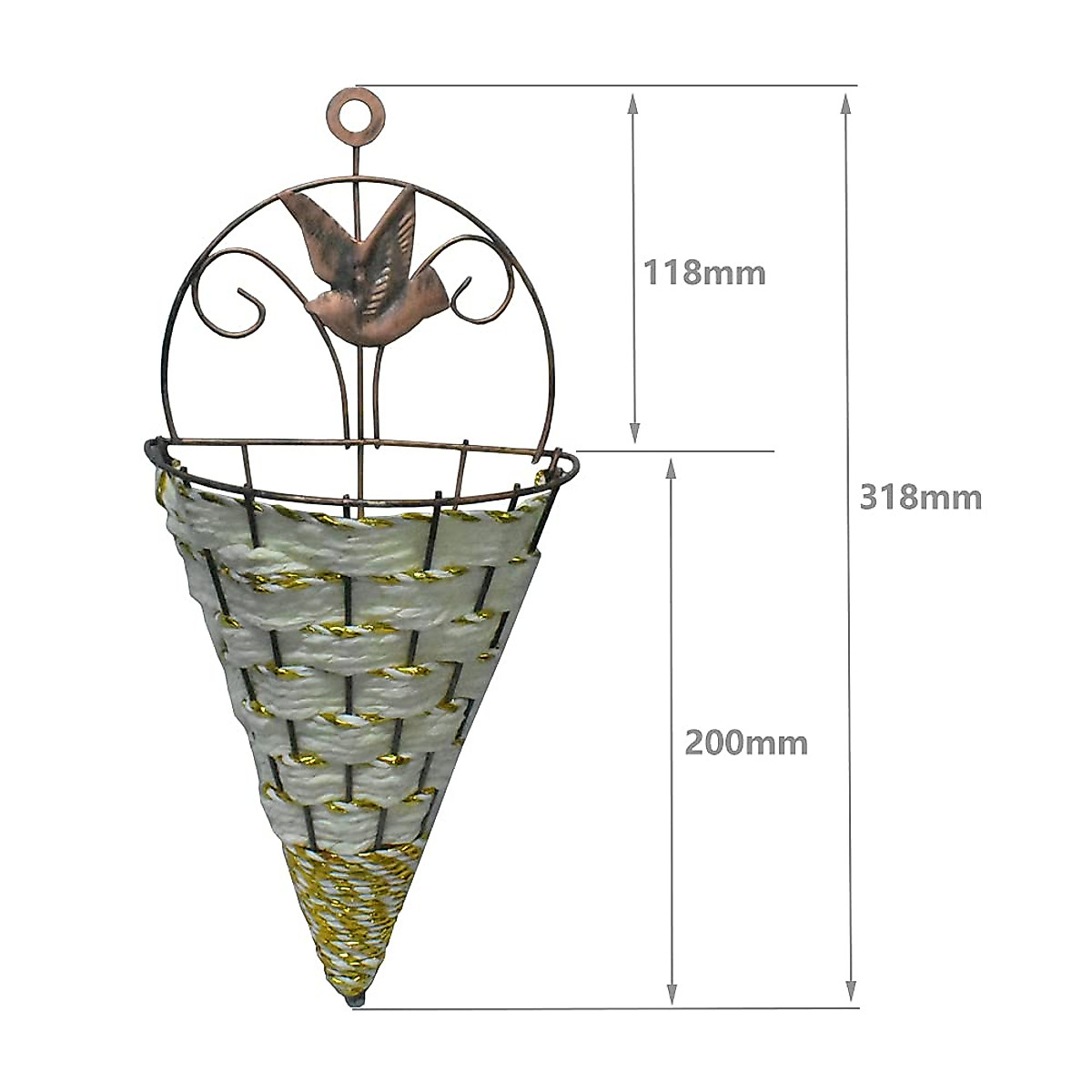 2 Pack Artificial Hanging Vine, 2 Basket Faux Vines Ivy Leaves Outdoor Fake Hanging Plants Luxuriant Wall Hang Garland for Porch Patio Balcony Basket Garden Party