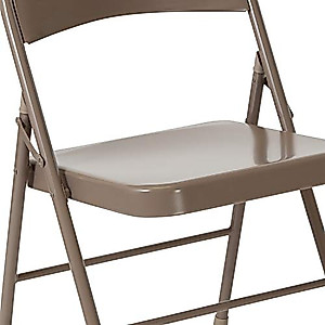 Flash Furniture HERCULES Series Double Braced Beige Metal Folding Chair
