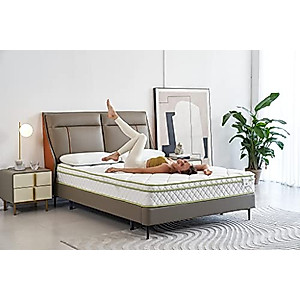 Queen Size Mattress - 8 Inch Cool Comfort Foam & Spring Hybrid Mattress with Breathable Organic Cotton Cover - Quilted Foam Plush Euro Pillow Top - Rolled in a Box - Oliver & Smith