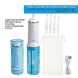 Self-cleanup Cordless Power Water Dental Flossers, Mini Portable Water Flosser Rechargeable, Hand Held Electric Water Pick Oral Irrigator Oral Air Water Flosser Travel Home