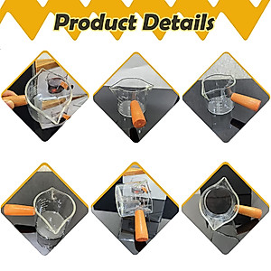 2 Pack Double Spout Espresso Coffee Shot Glass with Wood Handle Measuring Triple Pitcher Milk Cup 75 ml Coffee Replacement Carafe for Barista Coffee Carafe Milk Espresso Making