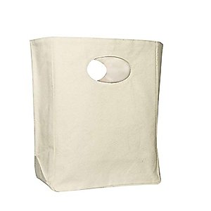 Organic Cotton Canvas Lunch Bag - Sturdy Cotton Cloth Lunch Bag - Reusable and Machine Washable Canvas Lunch Tote - Canvas Lunch Sack for Men, Women and Kids - Premium Quality, Double Stitched (White)
