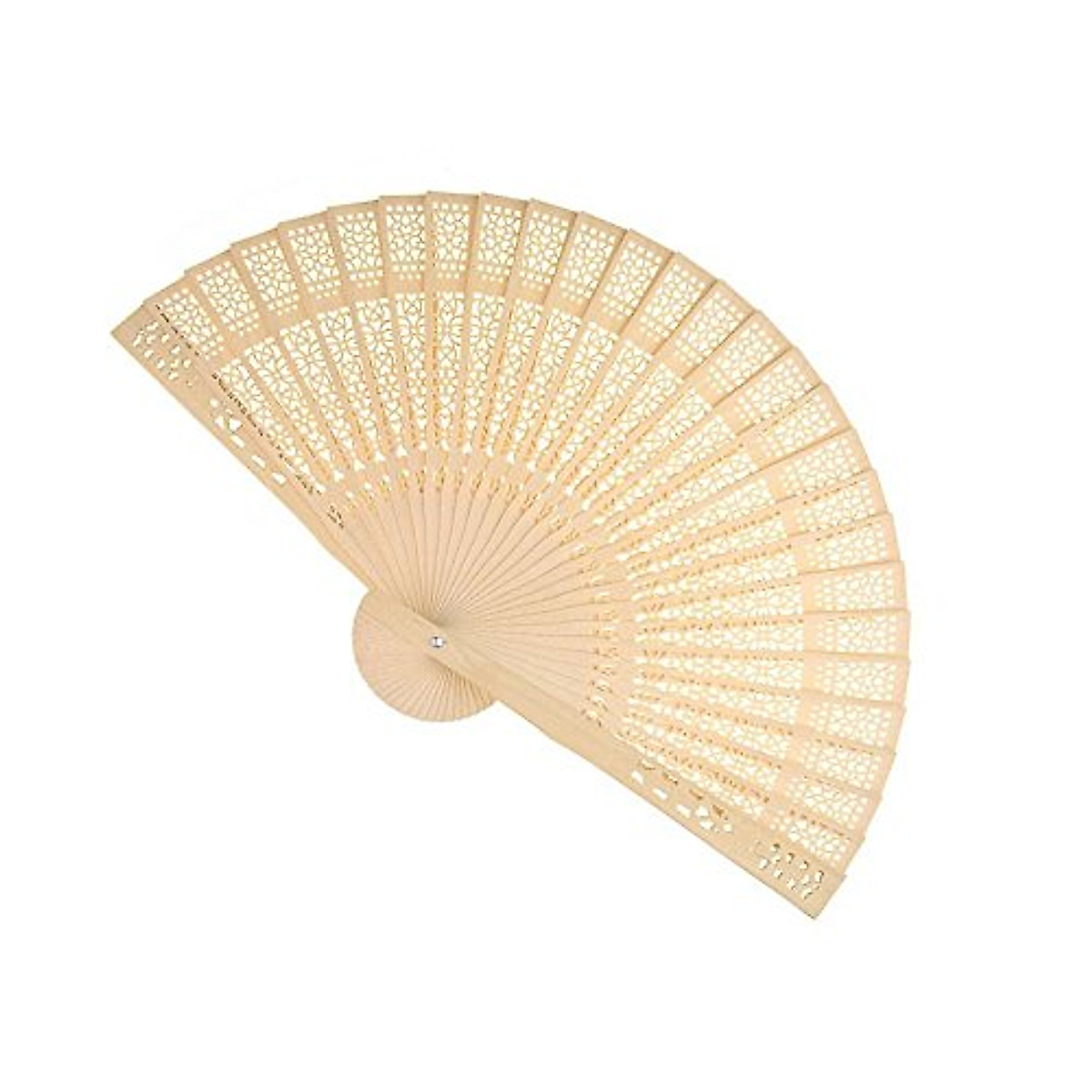 FORSUN Sandalwood Fan (Set of 50 pcs) - Baby Shower Gifts & Wedding Favors&Birthday Gifts&Christmas Gift