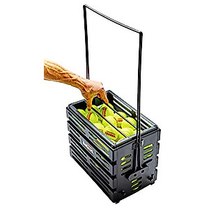 Tourna Ballport Tennis Ball Hopper Holds 80 Balls Durable and Lightweight – Black