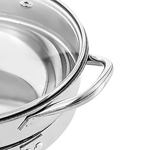 LGXSHOP Set Of 4 Small Stainless Steel Fondue Pots Silver Warming Tray Round Warming Pan With Lid, Suitable For Single Person Fondue Catering Event Parties