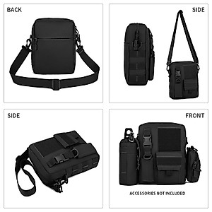 Wowelife Classic Black Shoulder bag Small Canvas Messenger Bag Men Small Tactical Bag Crossbody Casual Pack Travel Carry Bag Lightweight Easy to Carry