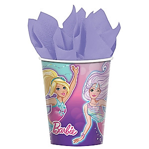 Barbie Mermaid Paper Cups - 9 oz. | Multicolor | Pack of 8