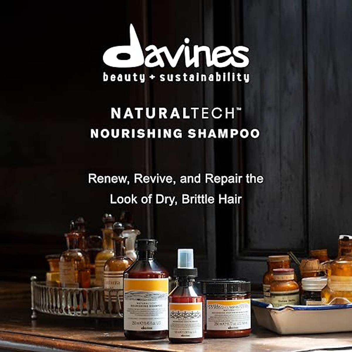 Davines Naturaltech NOURISHING Shampoo, Gentle Cleansing Action For Dehydrated Scalps And Dry, Brittle Hair, 8.45 fl. oz.
