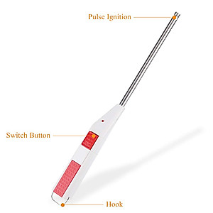 Fdit Electronic Kitchen Gas Stove Lighter Oven BBQ Candle Safety Ignitor Home Kitchen Outdoor Camping Picnic Use(Red)
