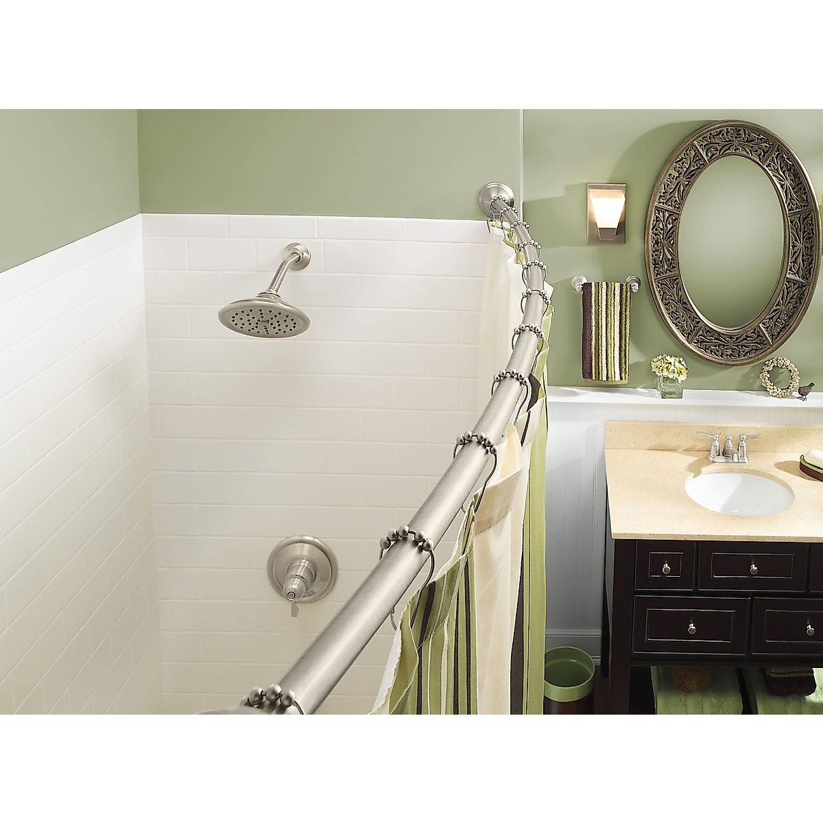 Moen SR2100BN Shower Curtain Rolling Rings, Pack of 12, Brushed Nickel