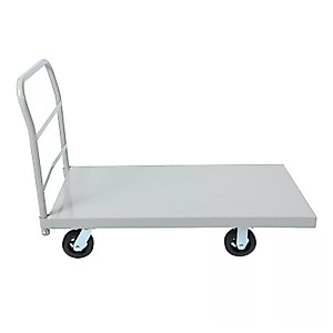 Saranya 18 Shop New Gray Flat Cart Hand Truck 2000 Lbs Capacity Trolley Heavy Duty Steel Push 4 Rubber Wheels Flatbed Industrial Moving Transport Platform 48.11" L x 23.66" W x 28.85" H