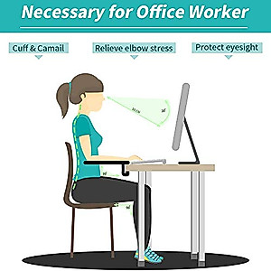 SZYAN Computer Arm Rest for Desk, Adjustable Arm Rest Support for Computer Desk Ergonomic Arm Rest Extender Rotating Mouse Pad Holder for Table, Office, Chair, Desk, Black