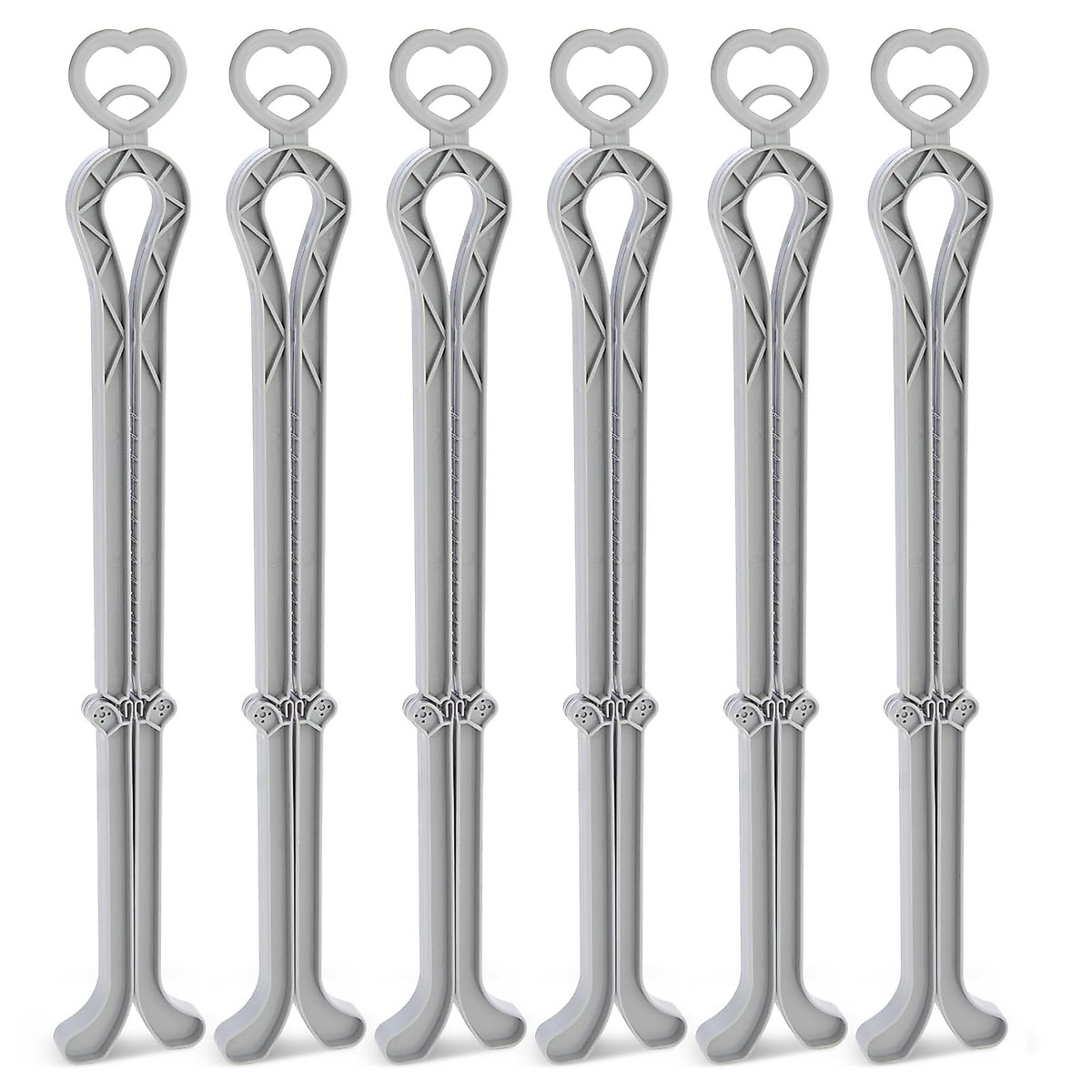 Juvale 6 Pack Folding Boot Shaper Stands for Storage, Grey Clip Support Inserts, Shape Holders for Women's and Men's Boots