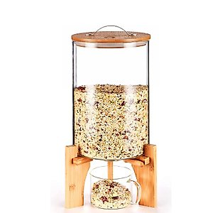 Aocay 5L/8L Glass Countertop Rice Dispenser, Rice Storage Container with Airtight Lid and Glass Measuring Cup for Kitchen Dining Organization and Pantry Store(Color:5L)