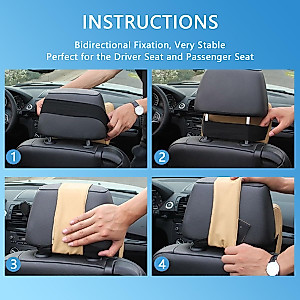 VISTABLUE Car Headrest Pillow, Car Neck Pillow for Car 100% Pure Memory Foam Neck Pillow with Breathable Removable Cover, Travel Car Neck Support Pillow for Neck Pain Relief