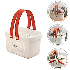 Shower Accessories Plastic Storage Basket with Handle: Shower Caddy Basket Portable Shower Tote Storage Organizer Bin for Bathroom Kitchen Dorm Room Shampoo Container