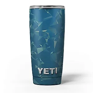 Design Skinz Blue Geometric V10 - Skin Decal Vinyl Wrap Kit Compatible with The Yeti Rambler Cooler Tumbler Cups
