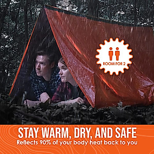 Go Time Gear Life Tent Emergency Survival Shelter – 2 Person Emergency Tent – Use As Camping Tent, Survival Tent, Emergency Shelter, Tube Tent, Survival Tarp - includes Survival Whistle & Paracord