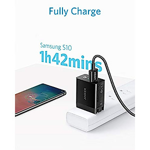 Quick Charge 3.0, Anker 18W Wall Charger (Quick Charge 2.0 Compatible) Powerport+ 1 for Wireless Charger, Galaxy S10e/S10/S9, Note 9/8, LG G7, iPhone and More (USB-A to USB-C Cable Included)