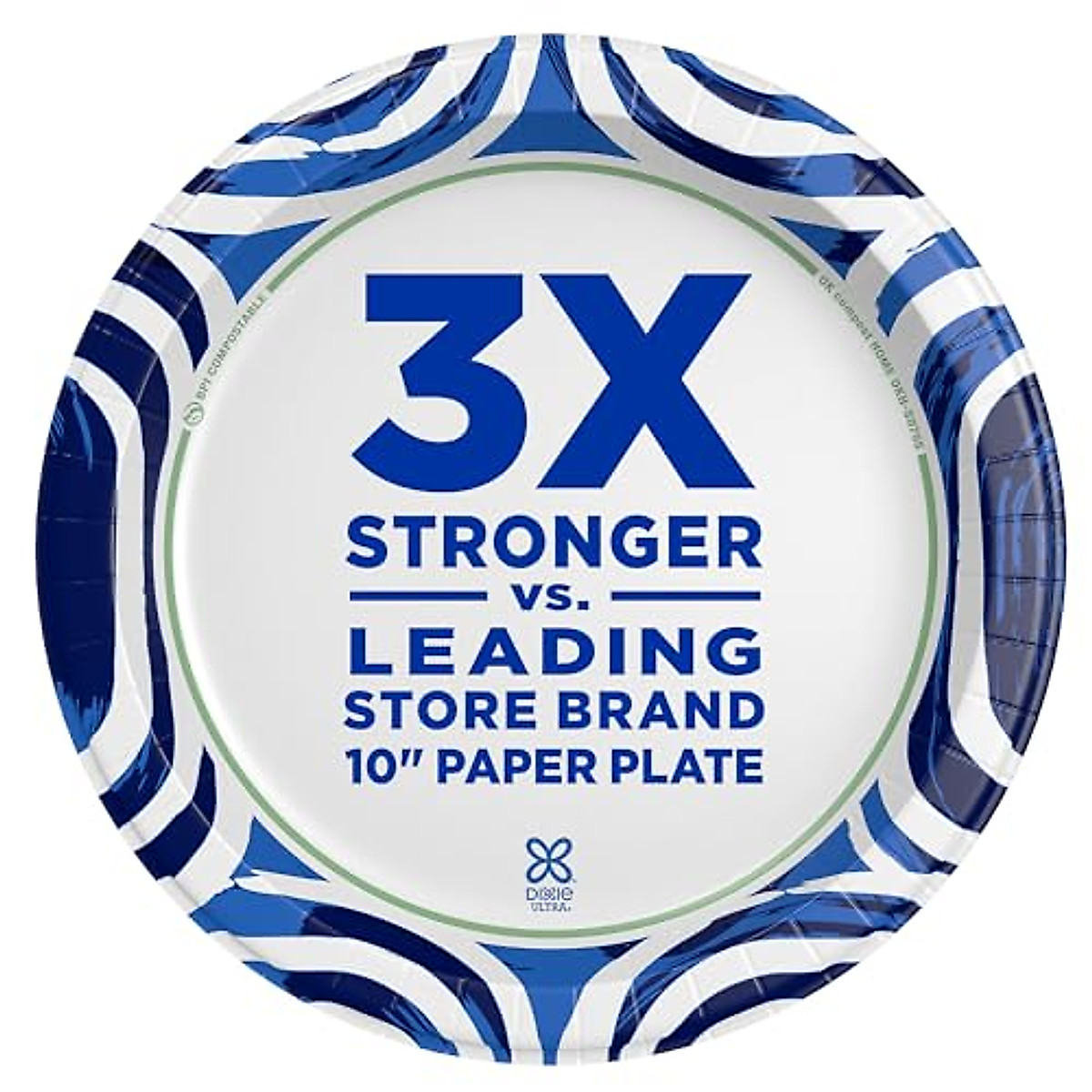 Dixie Ultra, Large Paper Plates, 10 Inch, 44 Count, 3X Stronger*, Heavy Duty, Microwave-Safe, Soak-Proof, Cut Resistant, Disposable Plates For Heavy, Messy Meals