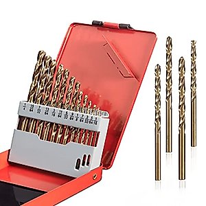 BOEN Cobalt Drill Bit Set - 13PCS M35 High Speed Steel Twist Jobber Length Drill Bits 1/16" - 1/4", Drill Bit for Hardened Metal, Stainless Steel, Cast Iron, Plastic and Wood, Indexed Storage Case