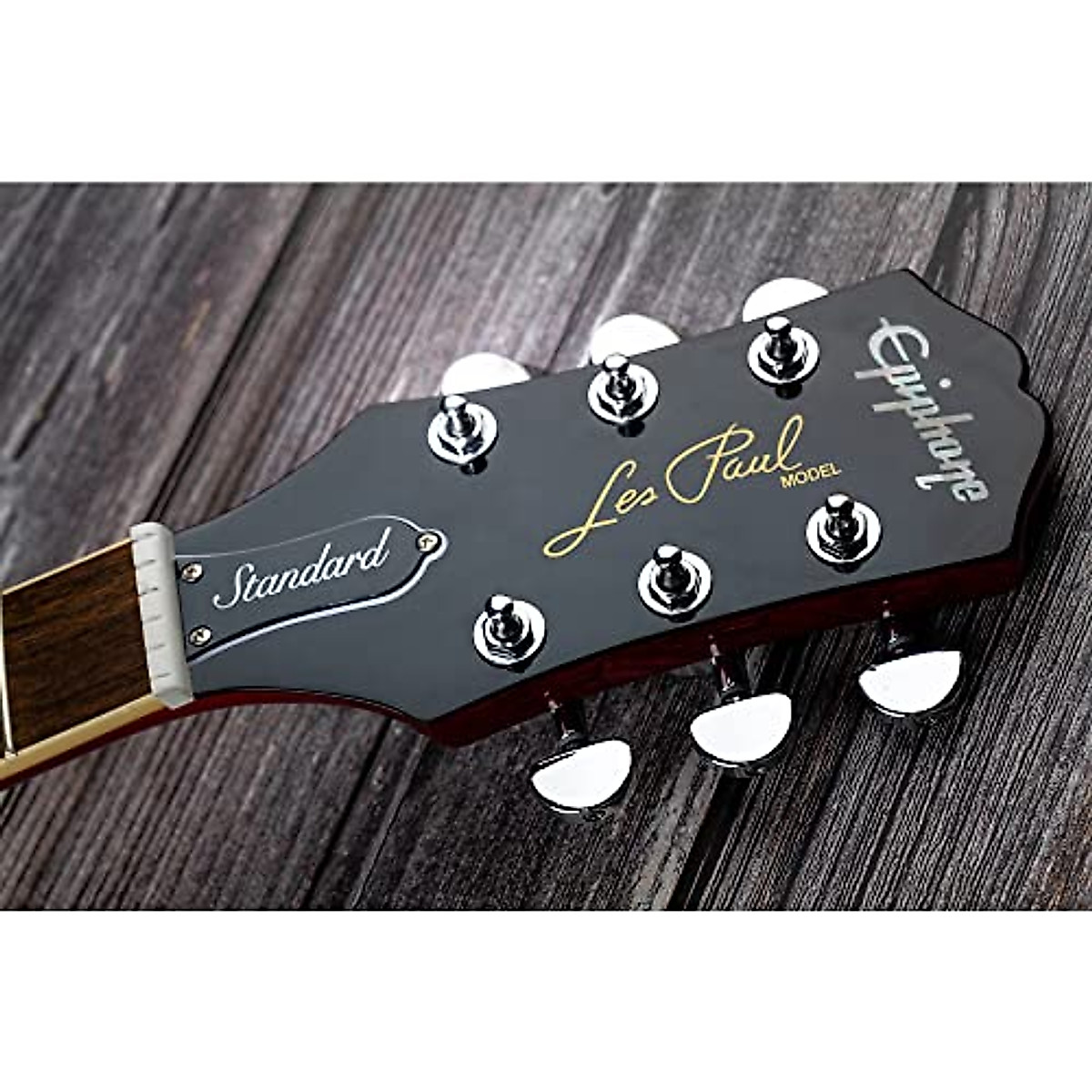 Musiclily 3+3 Epi Style Guitar Machine Head Sealed Tuners Tuning Pegs Set for Les Paul Style Electric Guitar or Acoustic Guitar Half Moon Button Chrome