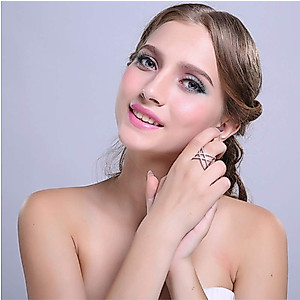 Blowin Double X Infinity Criss Cross Ring CZ Wide Band for Women Statement Engagement Enhancers Lady Ring, Silver Tone (6)