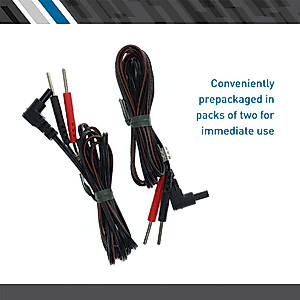BodyMed Replacement Lead Wires, 45-in. Length, 2/Pack, 10 Pack – for Use with Electrotherapy TENS Units – Compatible with Electrode Lead Wires with 2 mm Plug