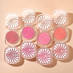 TINTARK Cheeky Blush Compact for Face Cheeks, Talc Free Blusher Palette, Matte Powder Makeup, Natural Healthy, Mauve Pink Magenta Peach Red, Vegan Cruelty Free