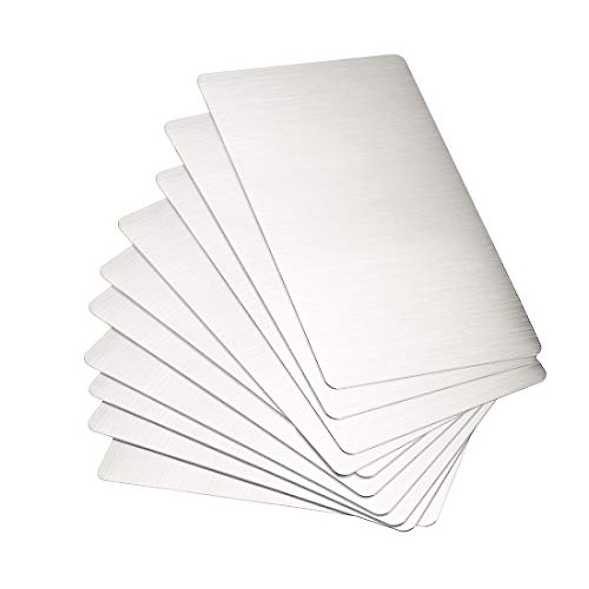 uxcell Blank Metal Card 100x60x0.4mm Brushed 201 Stainless Steel Plate for DIY Laser Printing Engraving Silver Tone 15 Pcs