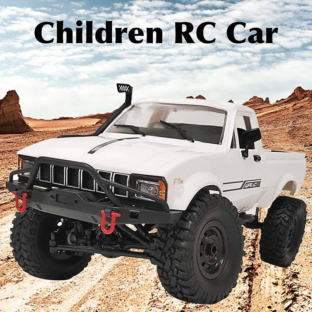 C24-1 RC Car Crawler 4WD Off-Road Truck with Bright Headlight, DIY Remote Control Children, Climbing Vehicle Speed Model Toys