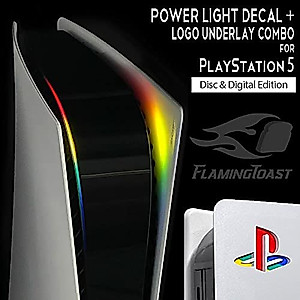 Power Light Decal and Underlay Sticker Combo for PS5 Playstation 5 (Rainbow)
