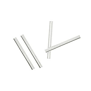 Baosity 50x 20x2mm Smooth Long Straight Tube Noodle Bead Jewelry Making - Silver White