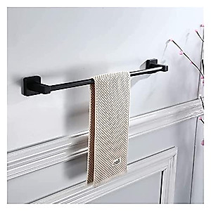 Towel BAR Rack Towel Holder Punch-Free Nordic Towel Rack, Leaves Single-Pole Black Towel bar Stainless Steel Bathroom Towel Rod H? (Color : F)