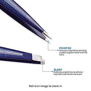 Precision Tweezers Set – Eyebrow Tweezers For Women Professional Stainless Steel Slant Pointed Tweezers For Ingrown Hair Removal, The Best Tweezer For Your Daily Beauty Routine – EMEOW