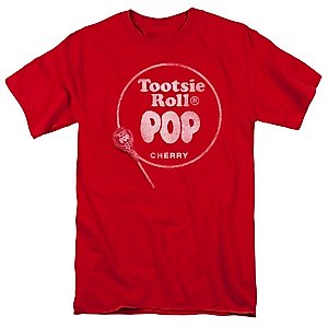 Trevco Men's Tootsie Roll Short Sleeve T-Shirt, Red, Large