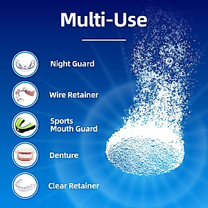 Retainer Cleaner Tablets for Dental Appliances and Night & Mouth Guard, Denture Cleaning Tablets Solution to Offer Confident Smile.(150 Tablets,Mint Flavor)