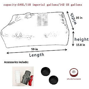WANLIAN Water Storage Bladder,Large Capacity Water Storage Container,Bag Portable Water Reservoir,Portable Emergency Water Storage Tank,to Fight Firesand Agricultural Material Transport(142gal)