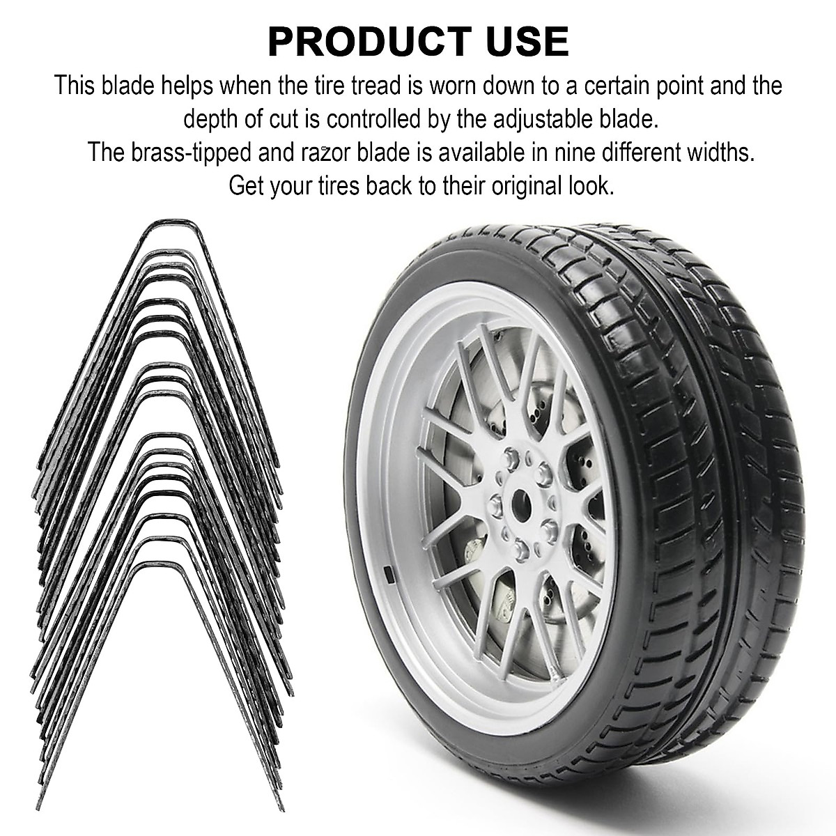 Niahm Tire Groover #3 Blades for V100 Groover, Flat Bottom, 5/32" Square Standard Blade Pack of 18