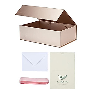 Volanic Gift Boxes with Magnetic Sealed Decorative Lids 11 x 7.8 x 3.5 Inch for Gift Packaging Wedding Birthday Graduation Christmas Gift Box with Gift Card Ribbon