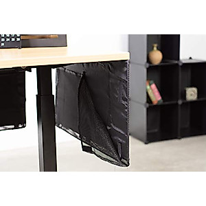 VIVO Black 30 inch Under Desk Privacy and Cable Management Organizer Sleeve, Wire Hider Kit Panel System, DESK-SKIRT-30