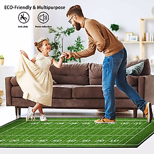 PeeNoke American Football Field Area Rug Outdoor Patio Rug Play Mat Floor Mat Modern Carpet Non-Slip Home Decor Living Room Bedroom Nursery, 6x9 ft