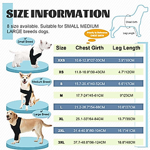 ROZKITCH Dog Surgery Recovery Sleeve Front Right Left Leg, Pet Prevent Licking Wound Elbow Brace Protector, Dog Recovery Suit Cone Collar Alternative for Sprain ACL CCL Arthritis Joint Care Black 2XL