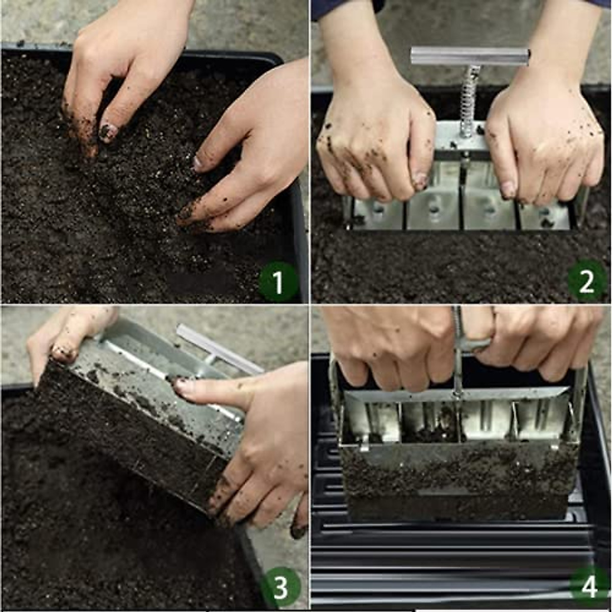 Manual Soil Block Maker Micro Soil Blocker Set 2 inch Soil Block Soil Blocking Tool for Seed Stater Tray